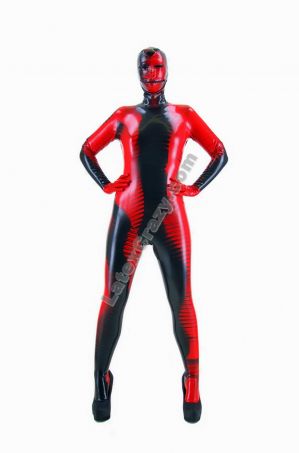 Latex Catsuit Fire Glow Mit Maske Auf Maß