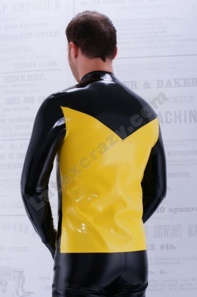 Latex Shirt zweifarbig mit langen Ärmeln mit Atomzeichen